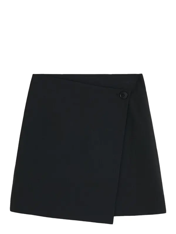 BY MALENE BIRGER Asymmetric Buttoned Miniskirt - Black
