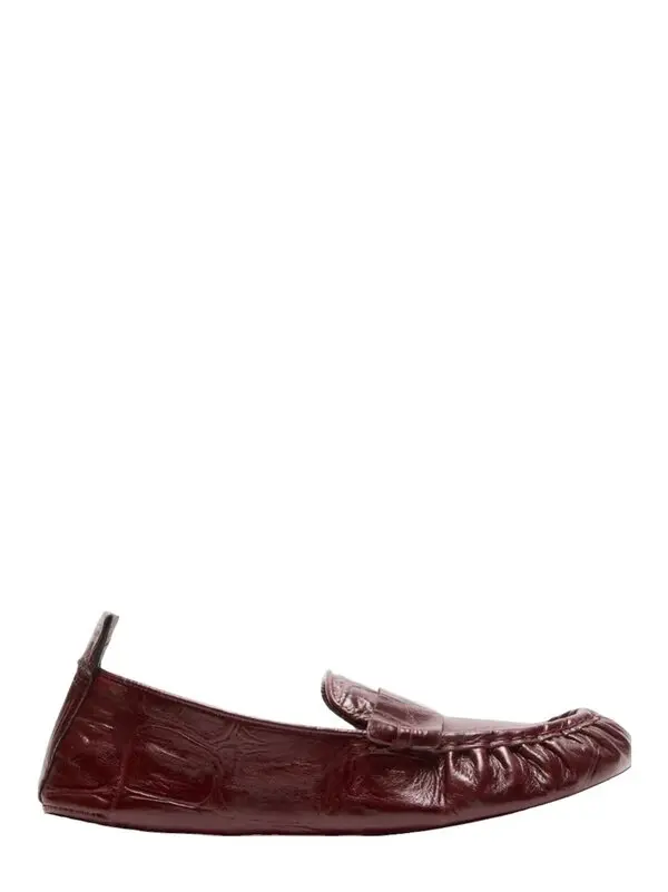 Acne Studios Crocodile-embossed Calfskin Loafers - Brown