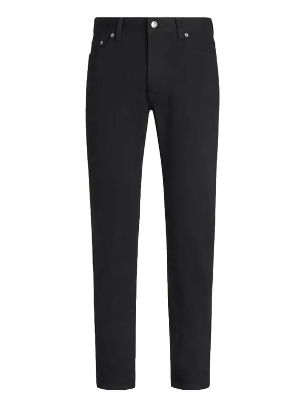 Zegna Tailored Chinos With Belt Loops - Black