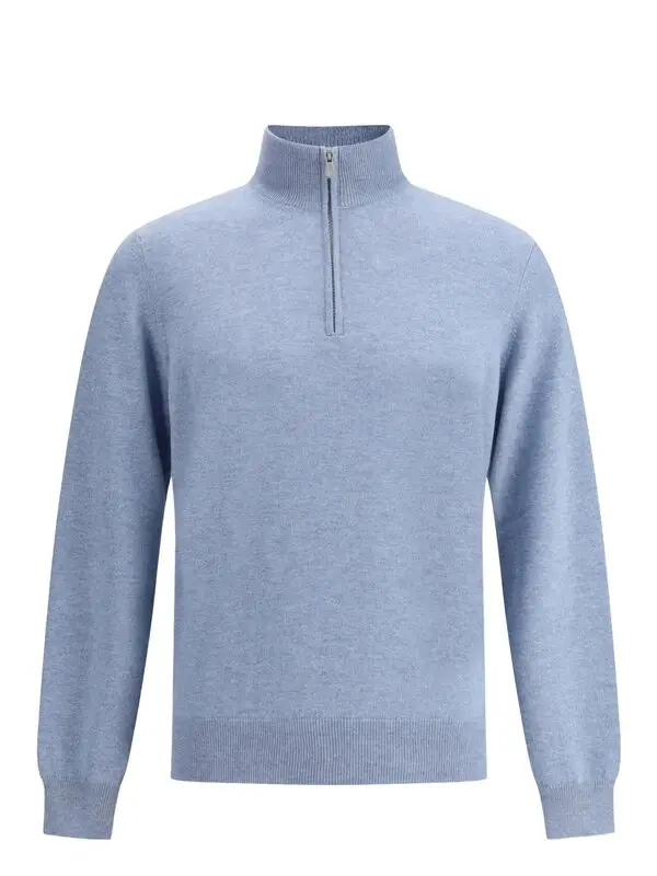 Brunello Cucinelli Funnel-neck Zip-up Knitted Polo Shirt - Cff33