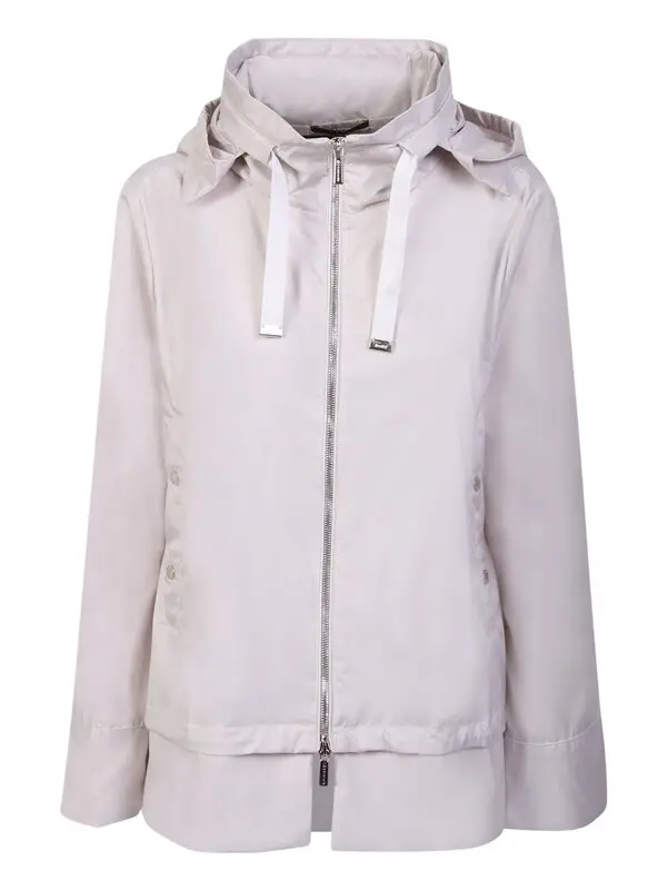 MOORER Hooded Zip-up Jacket - White