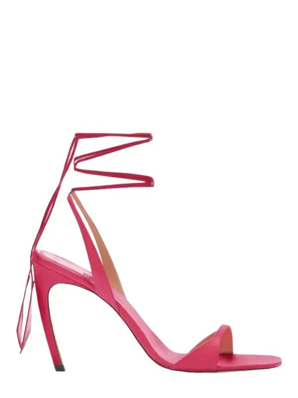 Attico Lace-up Heeled Sandals - Warm Pink