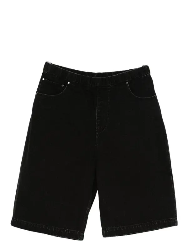 ENTIRE STUDIOS Elasticated-waistband Denim Shorts - Black