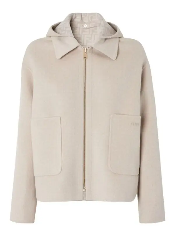 Fendi Reversible Cropped Hooded Jacket - Light Brown