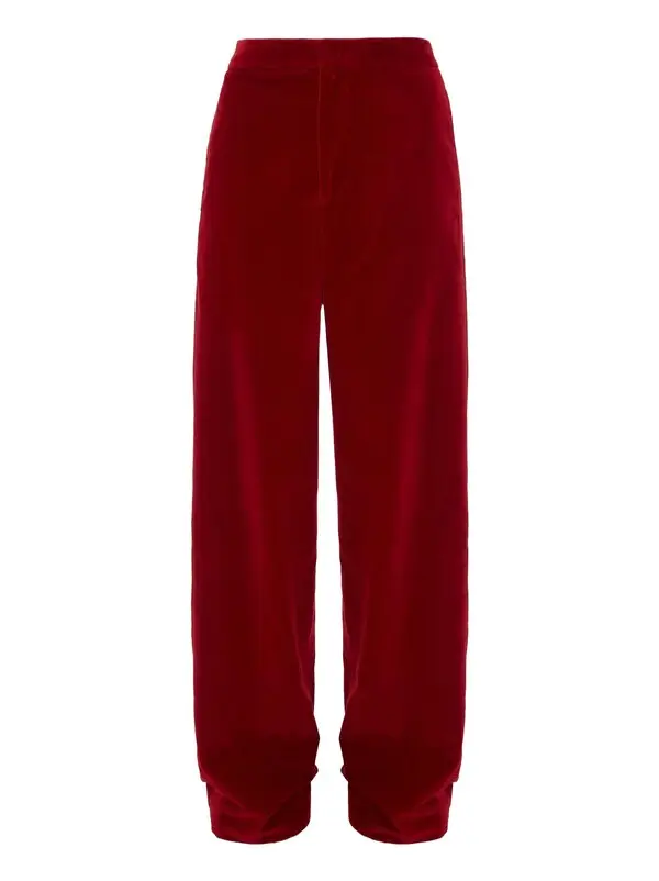 J.W.ANDERSON Velvet Tuxedo Trousers - Red