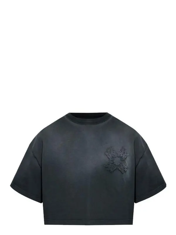 Amiri Short-sleeve Cropped T-shirt - Black