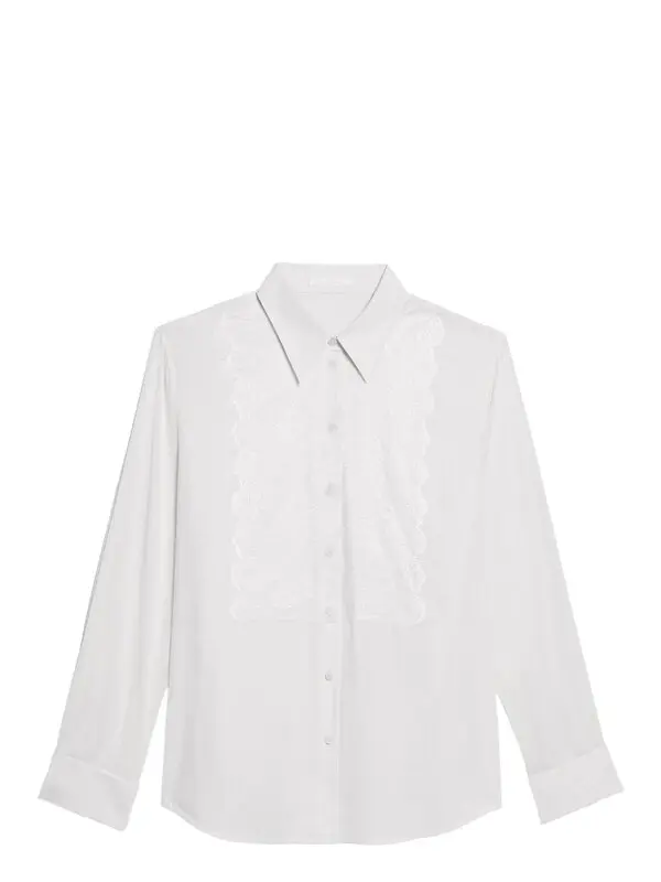 Helmut Lang Long Sleeve Shirt With Pointed Collar And Belted Waist - White