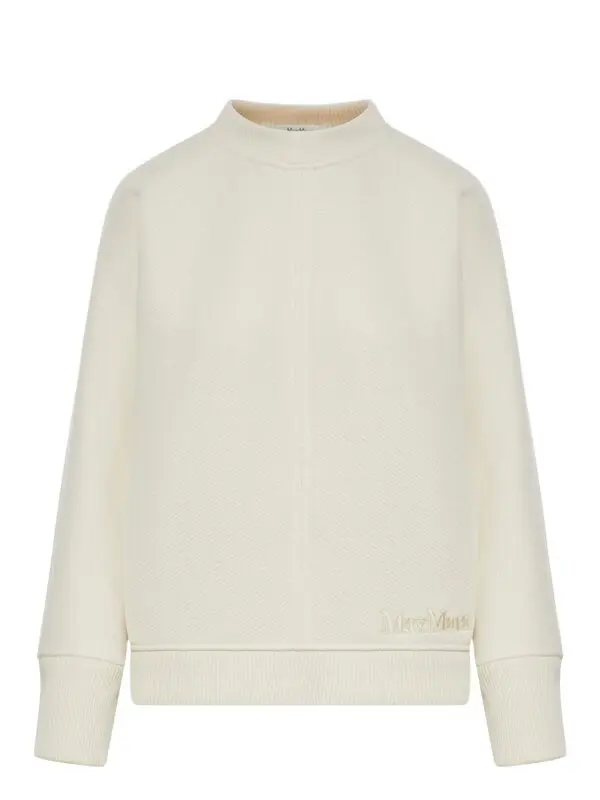 Max Mara Logo Embroidered Crewneck Jumper - White