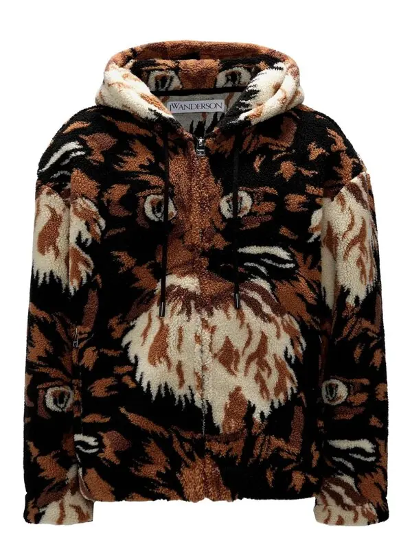 J.W.ANDERSON Jw Anderson Fleece Hooded Jacket - Black