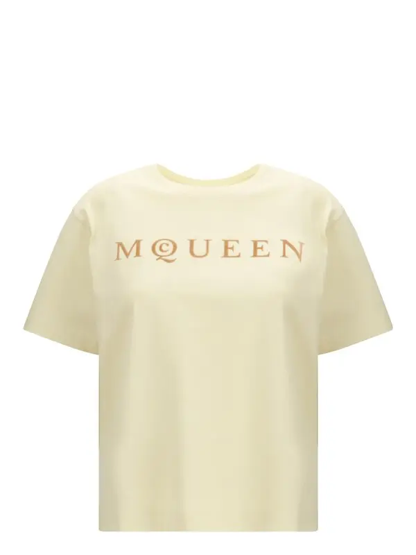 Alexander McQueen Logo Printed Crewneck T-shirt - Nude