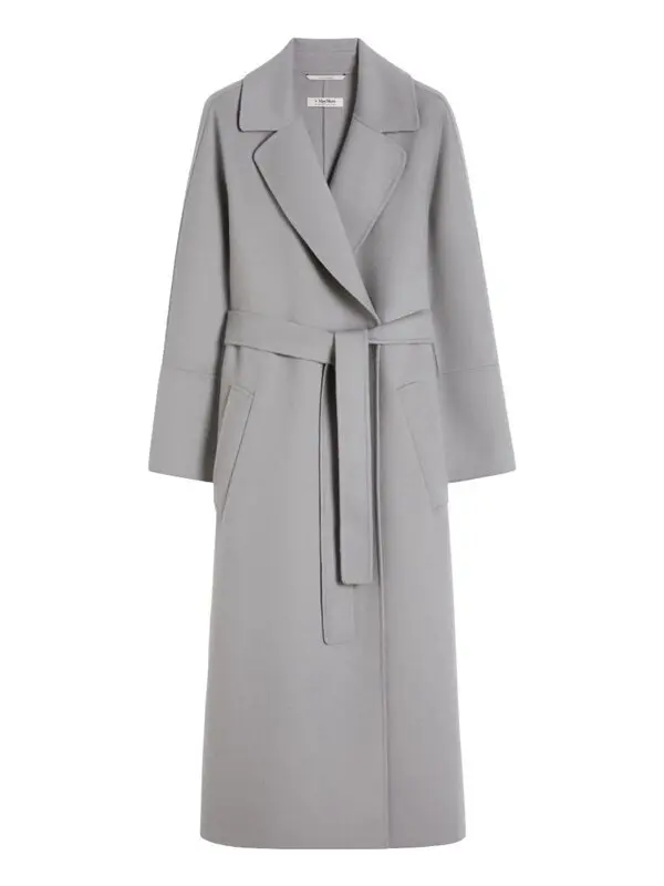 Max Mara Long Wool Belted Coat - Avio