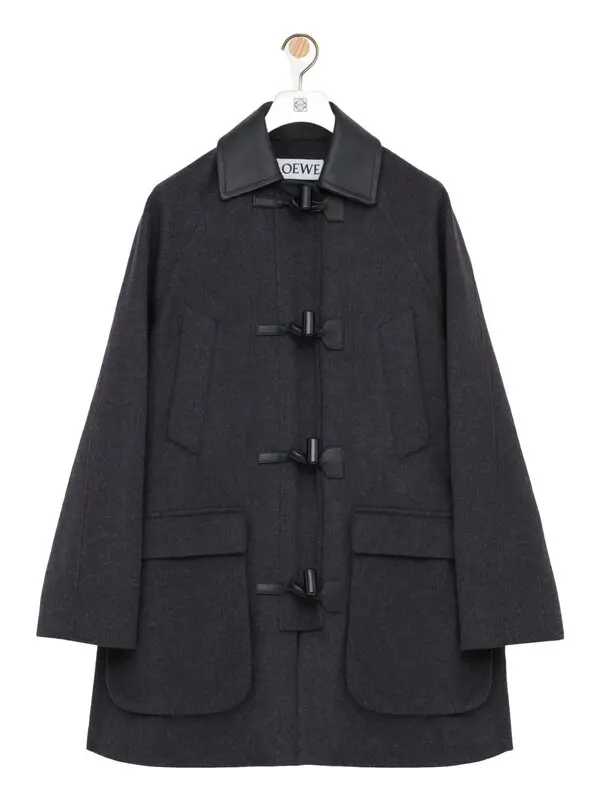 Loewe Wool And Cashmere Coat - Charcoal Mixed Color