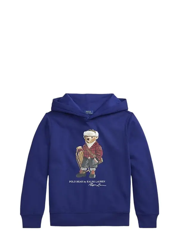 Polo Ralph Lauren Cotton Blend Hoodie With Polo Bear Print - Navy