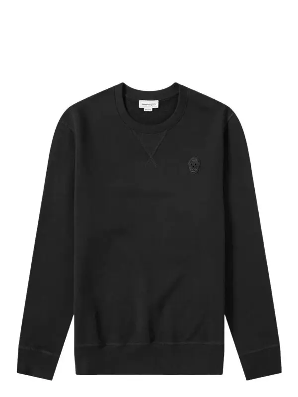 Alexander McQueen Round Neck Long Sleeve Sweater - Black