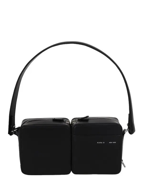 Kara Stacked Hobo Bag - Black