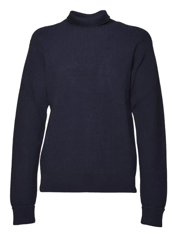 JIL SANDER Ribbed High-neck Sweater - Navy