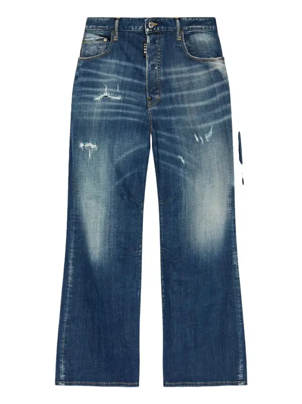 Dsquared2 Distressed Straight-leg Jeans - Blue