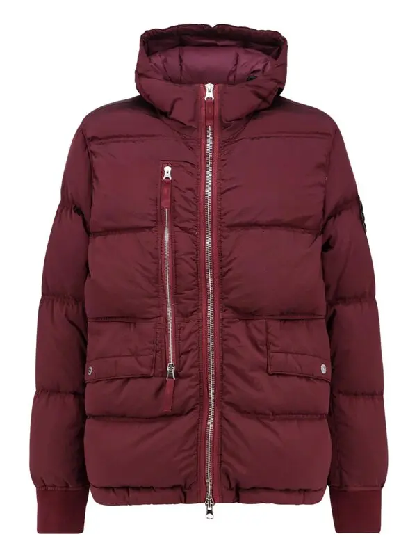 Stone Island Zipped Down Jacket - Red