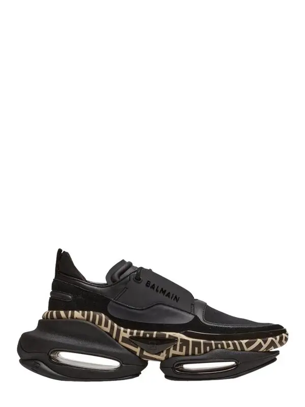 Balmain B-bold Low-top Trainers With Monogram Print - Black