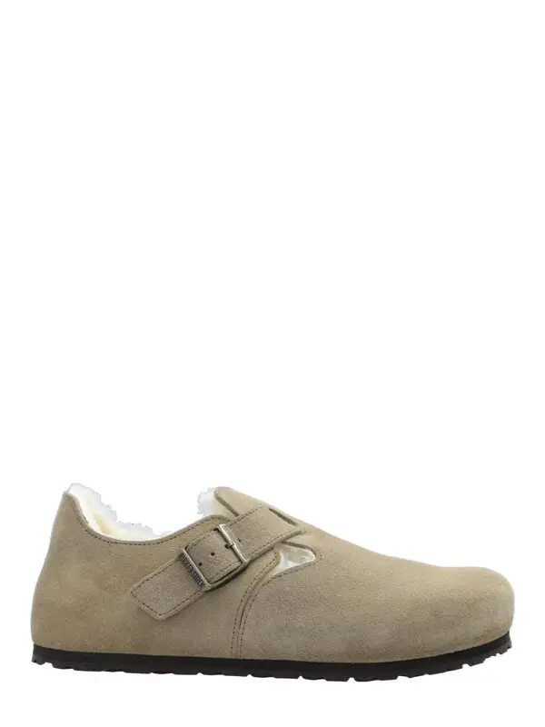 BIRKENSTOCK London Buckle-fastening Shearling-lined Loafers - Nude