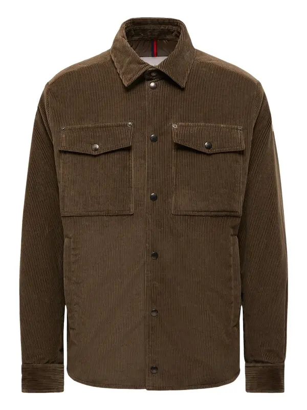 Moncler Ambroisie Corduroy Down Shirt Jacket - Brown