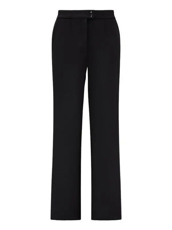 Moncler High-waisted Flared Twill Knit Pants - Black