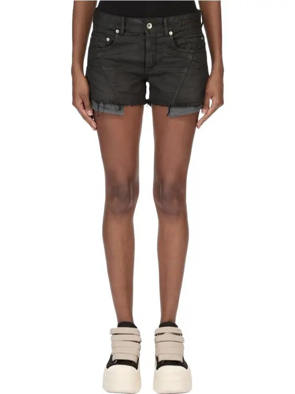 Rick Owens Temple Lana Cut Offs Denim Shorts - Black