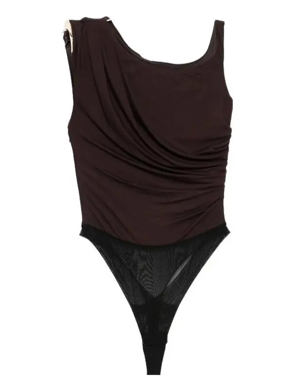 Elisabetta Franchi Embellished Shoulder Detail Bodysuit - Black