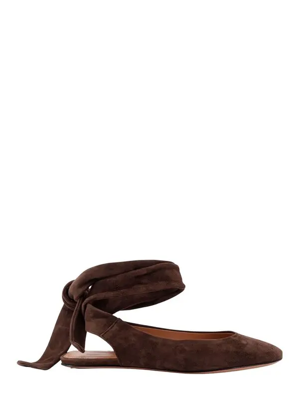 Attico The Wrap Strap Flat - Brown