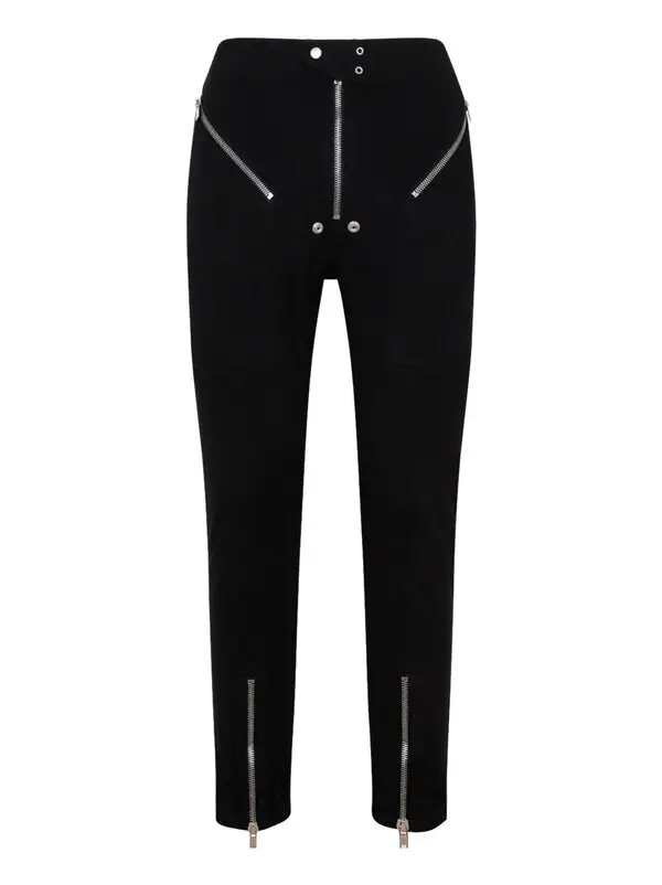 Rick Owens Decorative Zip Detailing Cotton Trousers - Black