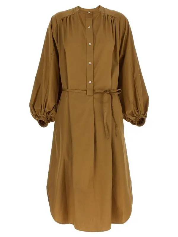 Loulou De Saison Balloon Sleeve Midi Dress - Brown