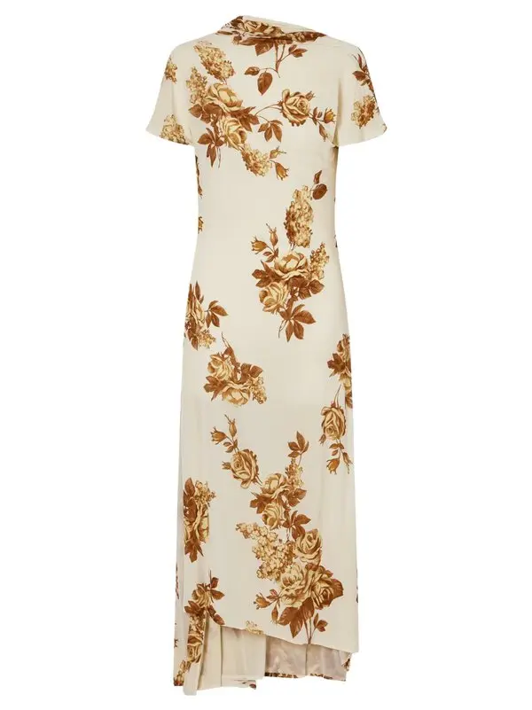 Magda Butrym Printed Stretch Knit Midi Dress - Cream