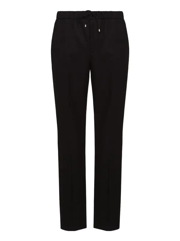 Valentino Garavani Crinkled Drawcord Trousers - Black