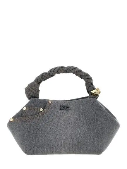 GANNI Braided Handle Tote Bag - Black