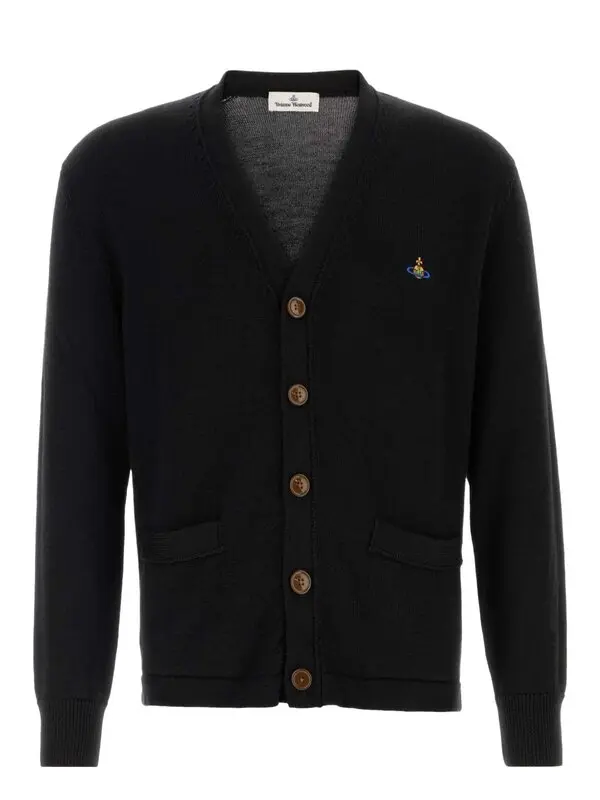 VIVIENNE WESTWOOD Orb Intarsia-knit Cardigan - Black