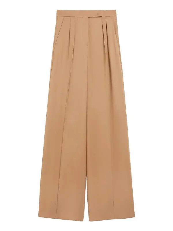 Max Mara Mid-rise Wide-leg Trousers - Camel