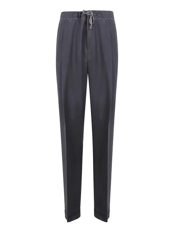 MAISON MARGIELA Drawstring Pleated Trousers - Black