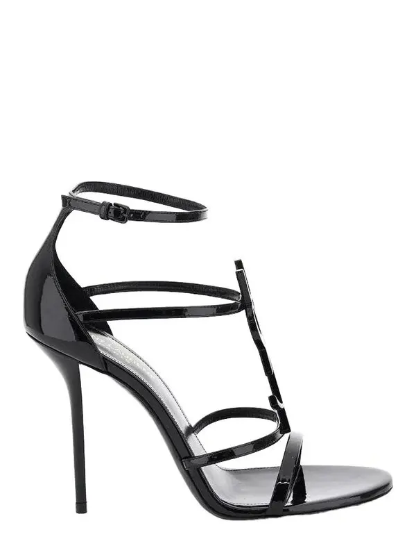 Saint Laurent Cassandra Open Toe Stiletto Sandals - Black