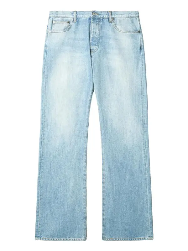 Off-White Fresco" Straight Leg Jeans - Light Blue