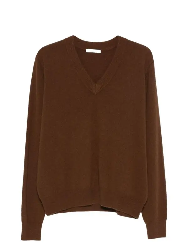 ENTIRE STUDIOS Long Sleeve V-neck Sweatshirt - Brown