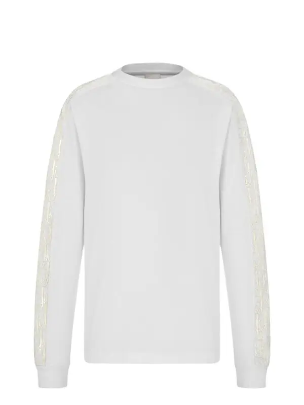 Dior Oversized Sweatshirt With Oblique Bands - White