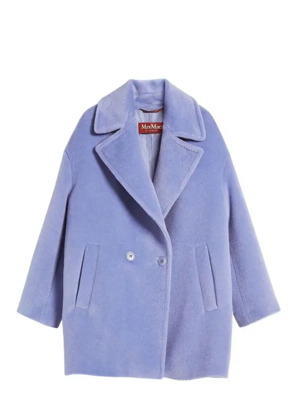 Max Mara Gio Double-breasted Alpaca Wool Blend Coat - Blue
