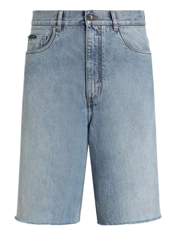 Dolce & Gabbana Relaxed Fit Denim Shorts - Gray