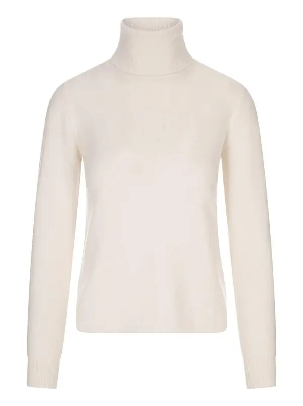 Max Mara Roll-neck Knitted Jumper - White