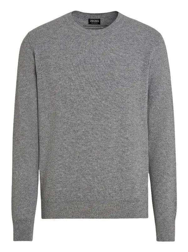 Zegna Crew Neck Cashmere Sweater - Gray