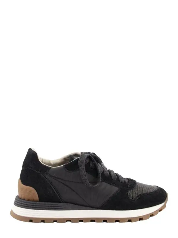 Brunello Cucinelli Panelled Lace-up Sneakers - Black
