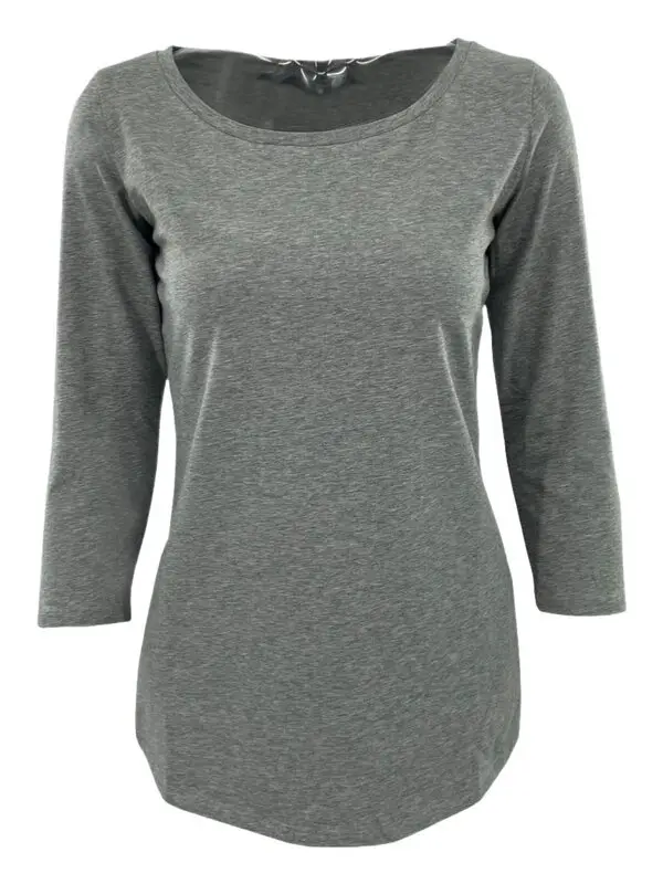Max Mara Round Neck Long Sleeve T-shirt - Gray