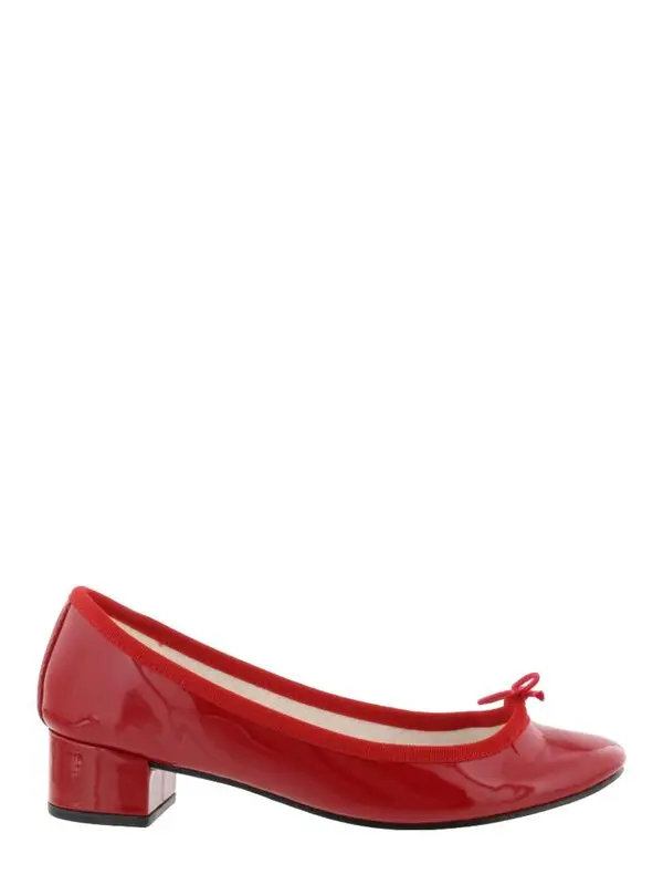 Repetto Bow Front Low Heel Pumps - Flame Red