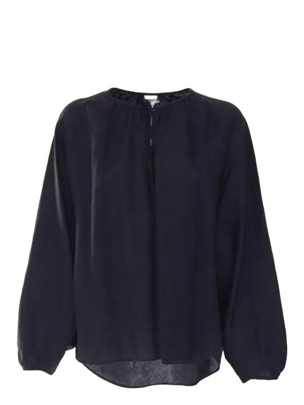 Aspesi Lace-up Detail Long Sleeve Top - Black