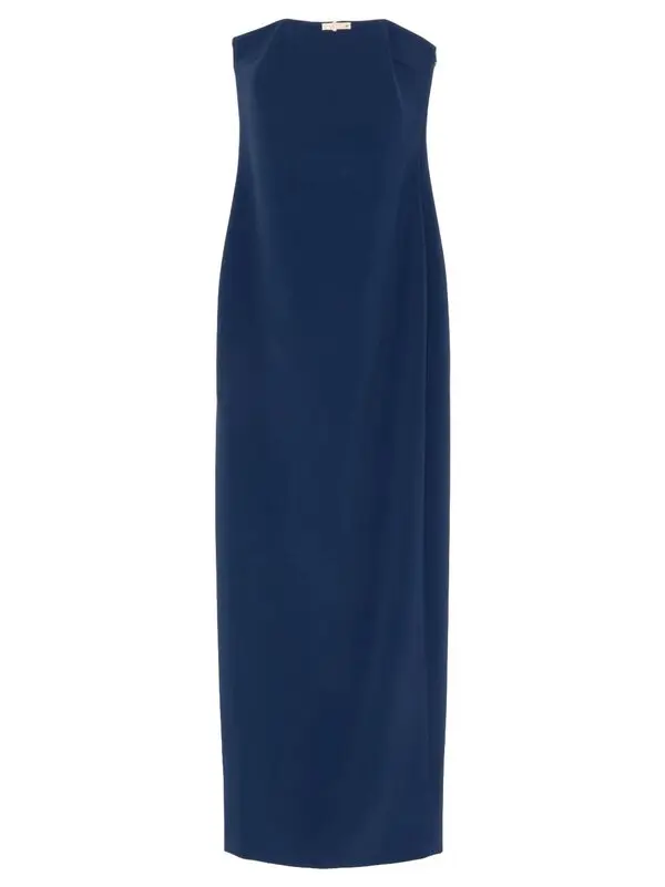 Elisabetta Franchi Double Layer Crêpe Dress - Navy Blue
